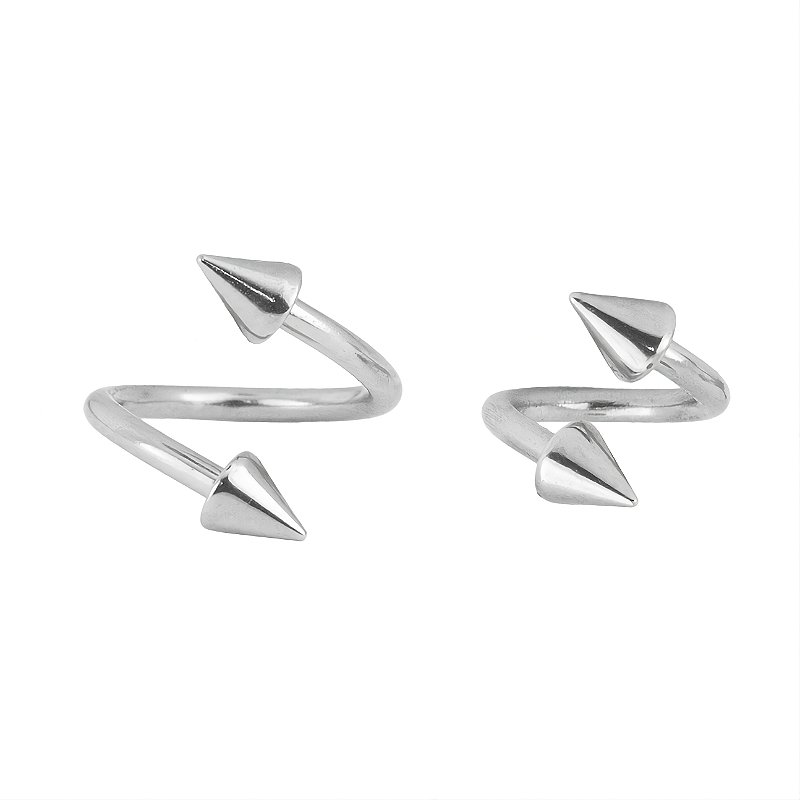 Piercing Twister Spike de Aço Cirúrgico para Orelha - Fine Piercing