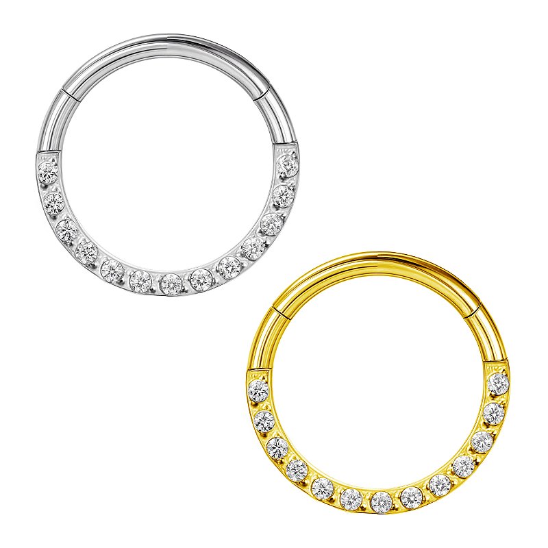 Piercing de Septo Argola Slim de Titânio Cravejada - Fine Piercing