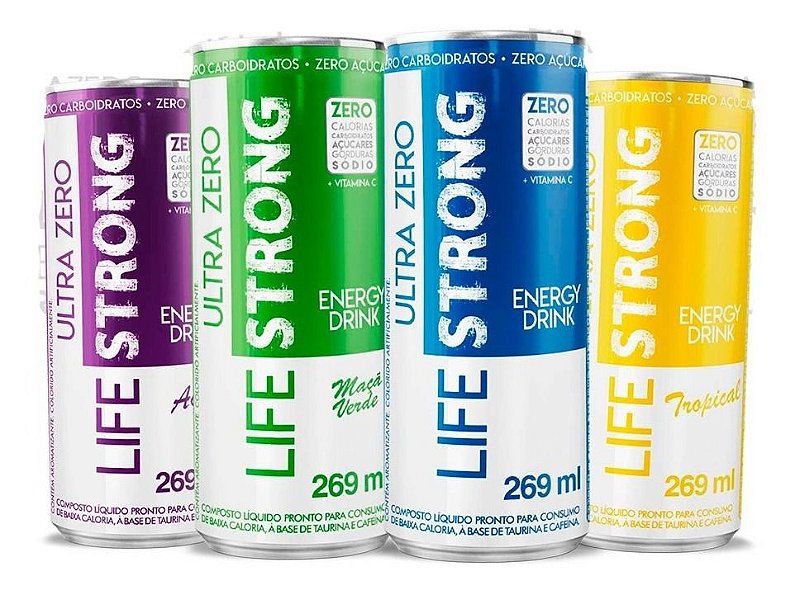 Energético Life Strong Ultra Zero Fit Sabores - 4 Latas - Fast ...