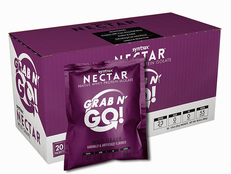 New GRAB N'GO NECTAR SYNTRAX - Whey Isolado Importado sabor Uva (CAIXA ...