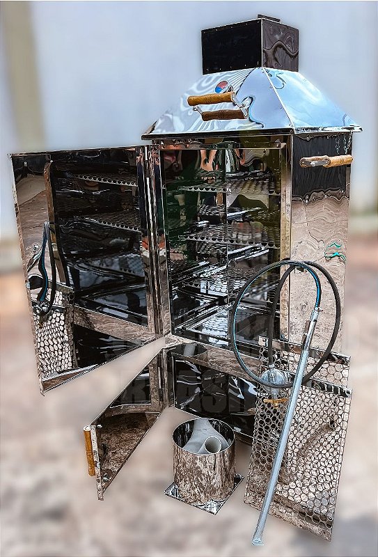 Defumador Profissional D-1000 Inox 5 Bandejas Com Kit Gás ...