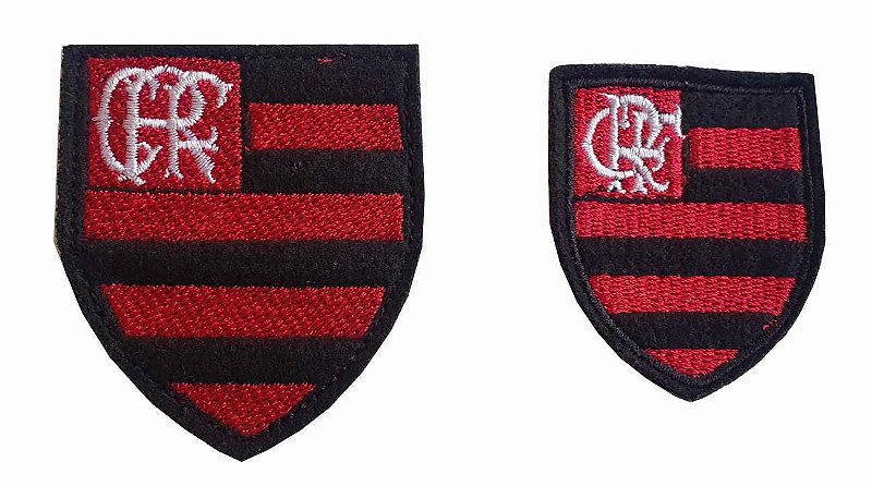 Brasão do Flamengo Bordado - Patch - Dois tamanhos: (Tam. P: 4,8 de ...