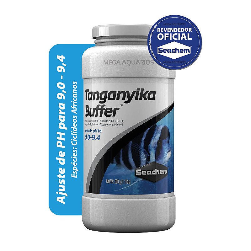 Seachem Tanganyika Buffer 500g aumenta dureza PH 9,0 a 9,4 - Mega Aquários