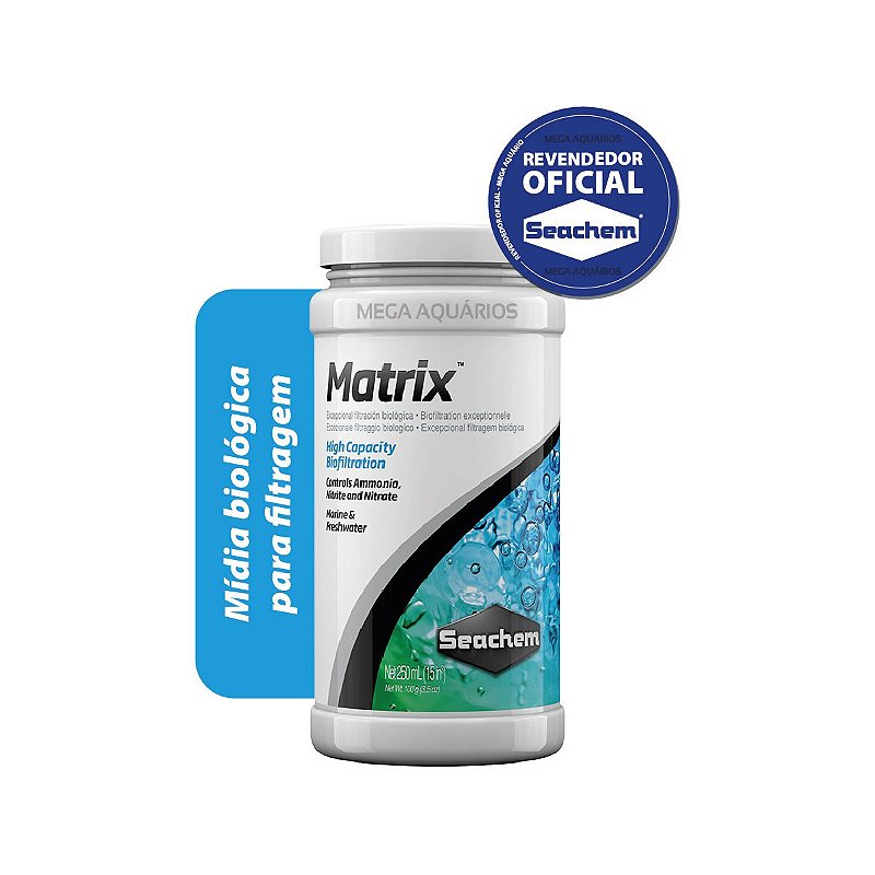 Seachem Matrix 250ml mídia biológica filtragem aquario lago - Mega Aquários