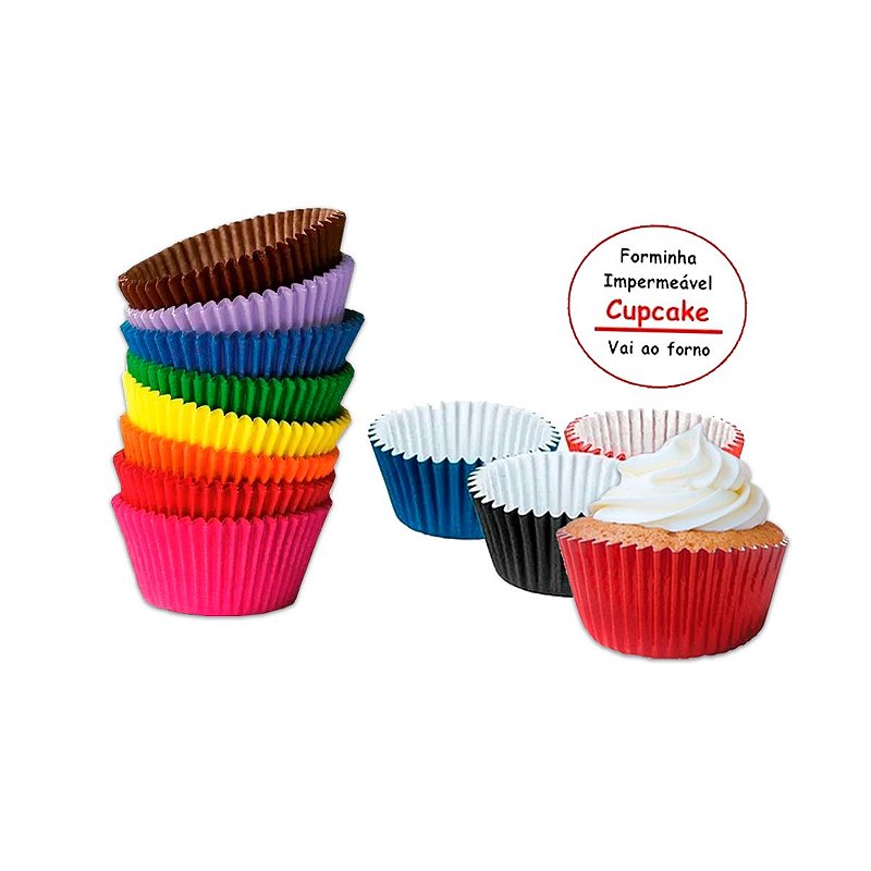 Kit 180 Un Forminha de Cupcake Impermeável - SORTIDAS - Shop Macrozao