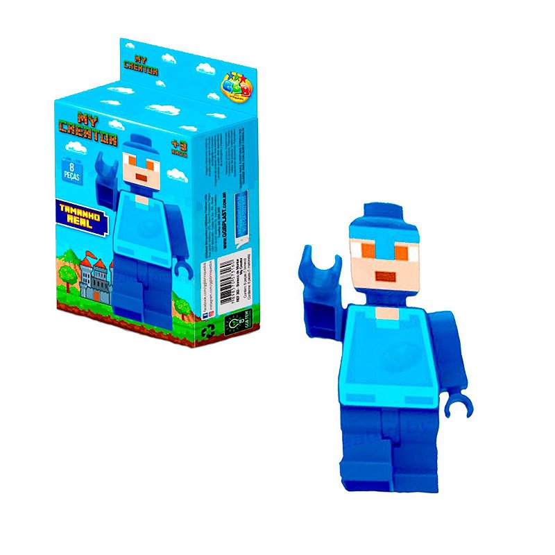 Boneco Minha criação Azul Infantil Tamanho Real com 8 Peças - Shop Macrozao