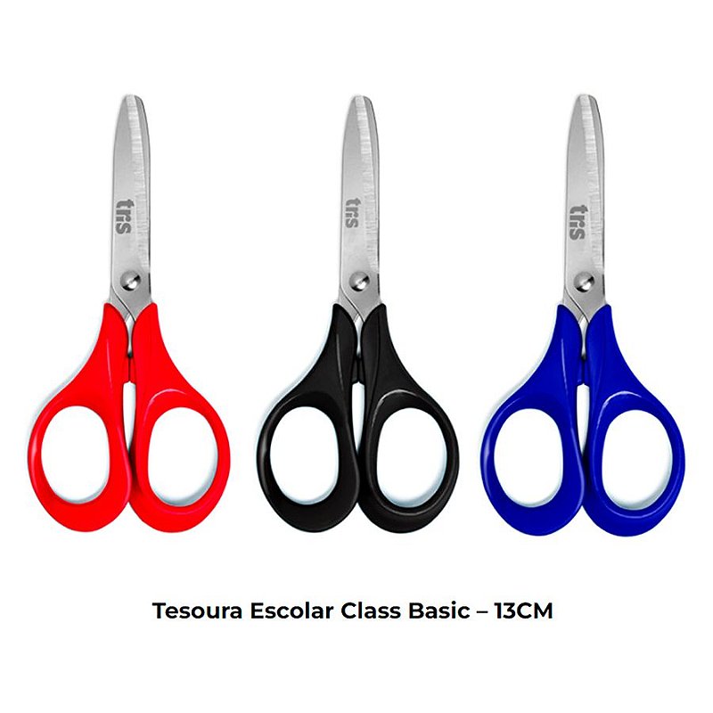 Tesoura Escolar Class Basic 13cm Cores Shop Macrozao