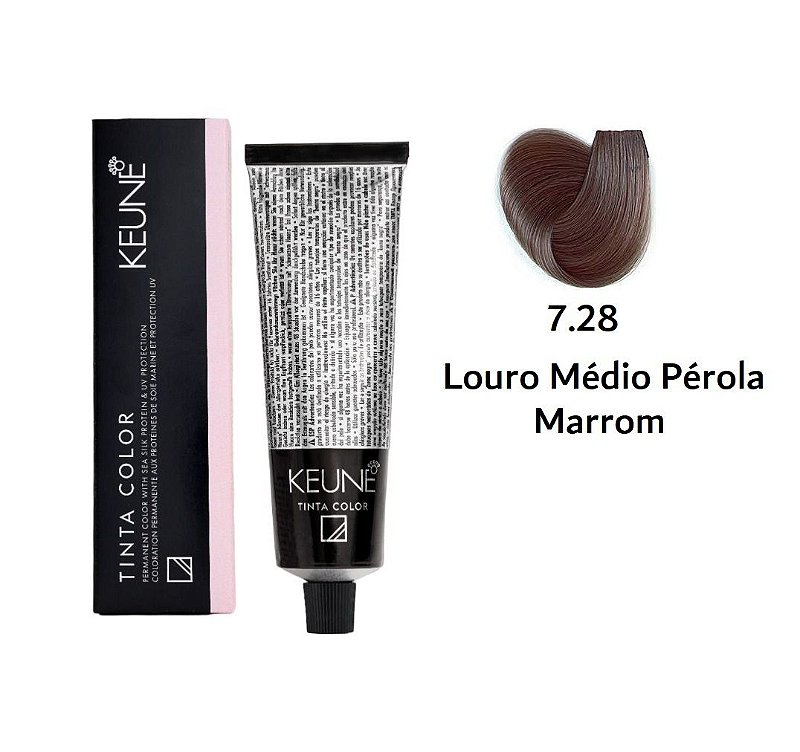 Keune Tinta Color 7.28 Louro Médio Pérola Marrom 60ml - Body e Beauty