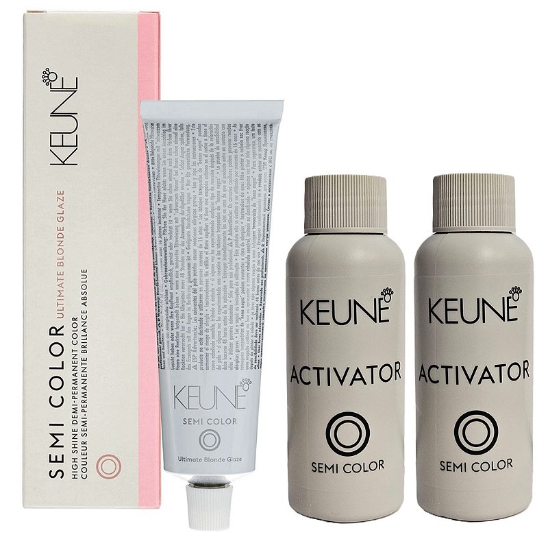 Keune Semi Color Ultimate Blonde Glaze Silver + 2 Activator - Body e Beauty