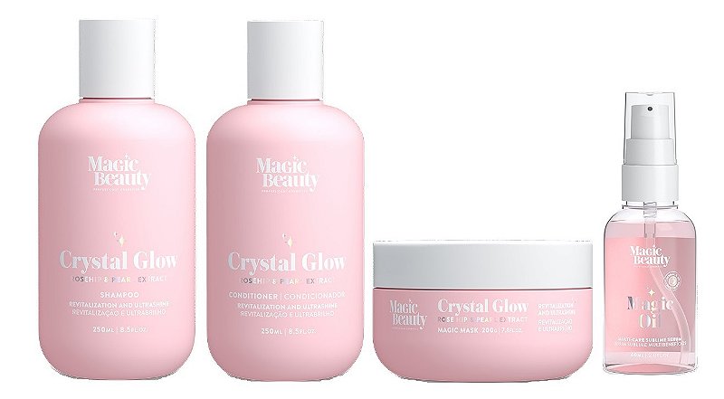 Magic Beauty Crystal Glow - Kit Shampoo Condicionador Máscara e Sérum ...
