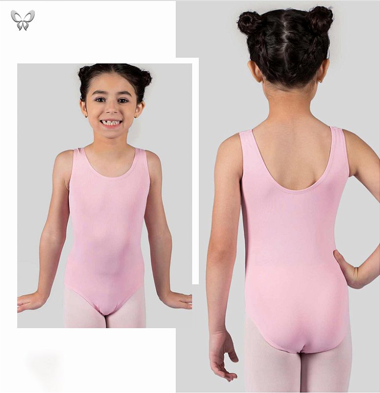 Collant de Ballet em Helanca Regata Infantil e Adulto Rosa - Fábrica de ...