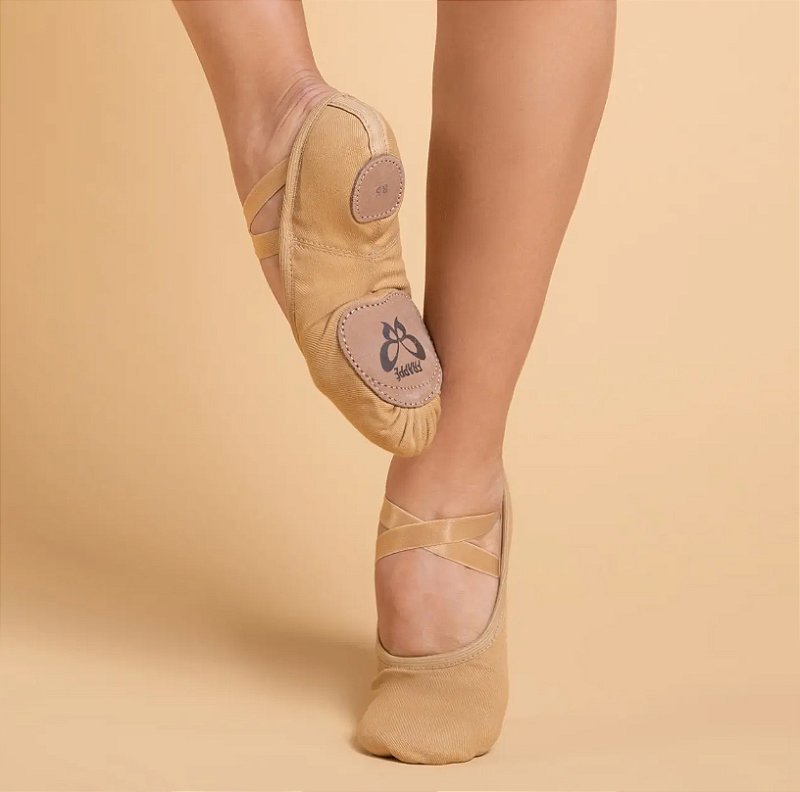 Sapatilha Bege Meia Ponta Frappé em Lona Stretch - Evidence - Fábrica ...