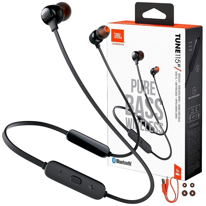 Fone de Ouvido Bluetooth JBL Tune 125BT, Preto - Color Mídia Informática