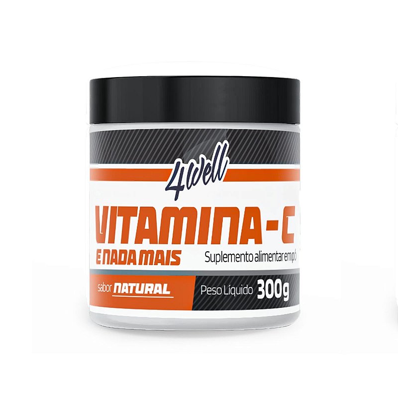 Vitamina C 300g 100% Pura Importada - 4Well - É pratico sentir-se bem!