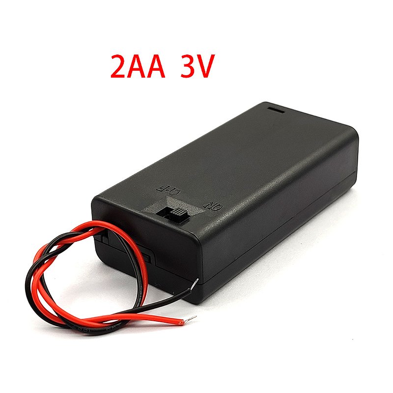Case suporte para 2 pilhas AA com chave liga e desliga botão On/Off ...