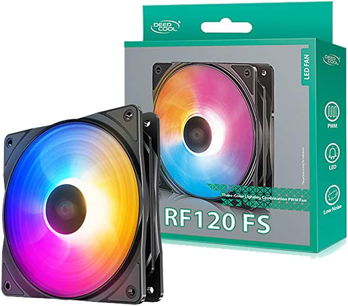 Cooler Fan Gamer RGB DEEPCOOL RF120 FS LED Rainbow PWM 120mm - Level Prime