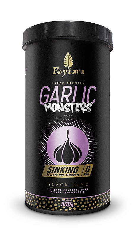 Ração Monsters Garlic Sinking G Black Line 500 G Poytara - Barbusfish