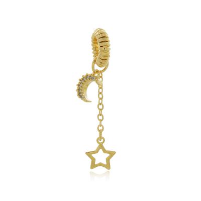 Pin Lock Lua Estrela Dourado - Denise Furlan / Semijoias e Acessórios