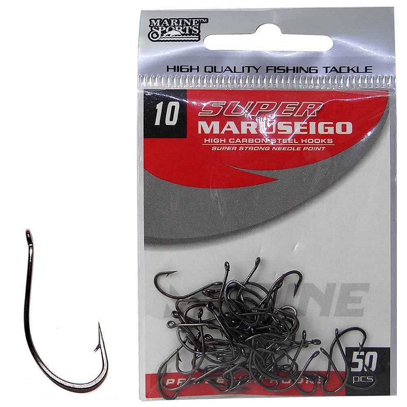 Anzol Marine Sports Super Maruseigo Black n. 10 com 50 un. - Martinelli Pesca e Náutica - As ...