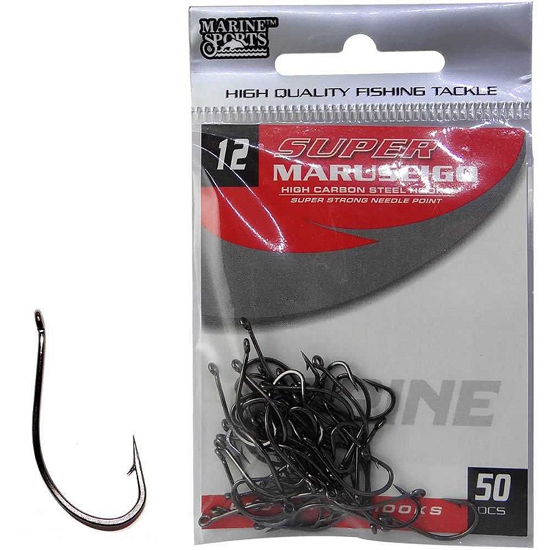 Anzol Marine Sports Super Maruseigo Black n. 12 com 50 un. - Martinelli Pesca e Náutica - As ...