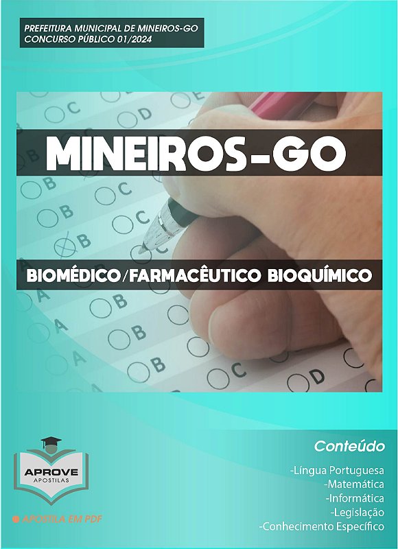 APOSTILA MINEIROS - BIOMÉDICO, FARMACÊUTICO, BIOQUÍMICO - Aprove Apostilas