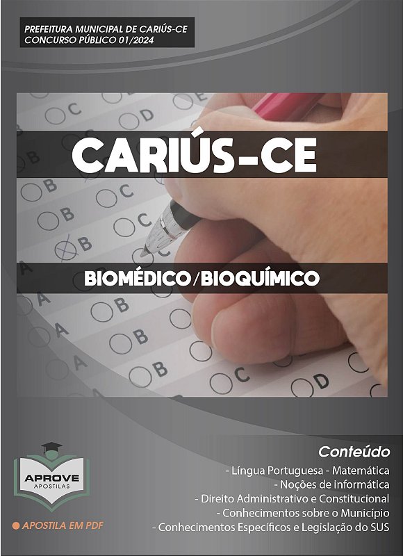 APOSTILA CARIÚS - BIOMÉDICO-BIOQUÍMICO - Aprove Apostilas