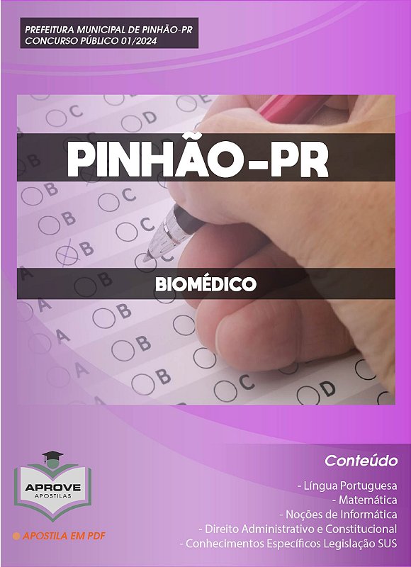 APOSTILA PINHÃO - BIOMÉDICO - Aprove Apostilas