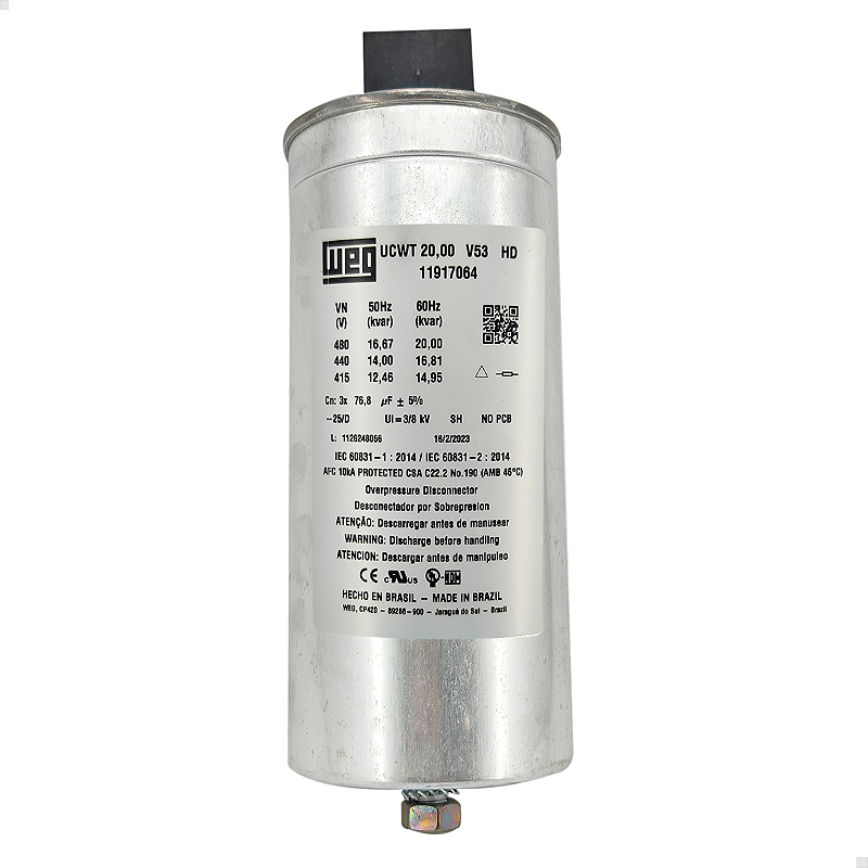 Capacitor Correção Fator Potência Tri 480v 20kvar Weg - Unitek Comércio ...