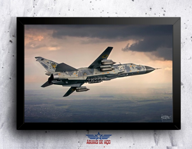 Quadro - SU-24 - UCRÂNIA (20cm x 30cm) - Loja Águias de Aço