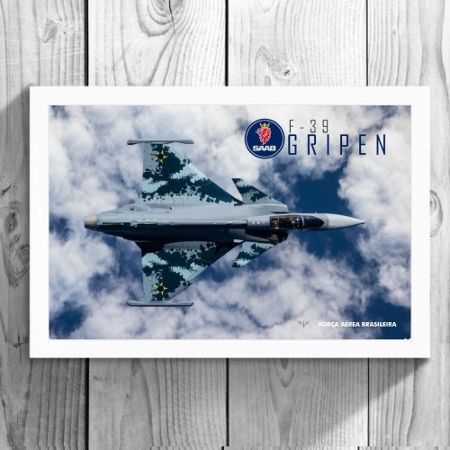 Quadro - GRIPEN - FAB (20cm x 30cm) - Loja Águias de Aço