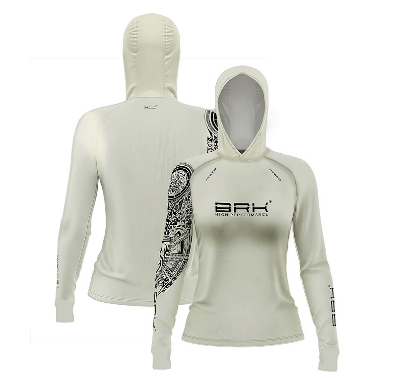 Camisa de Pesca Feminina Brk com Luva e Capuz Hybrid Essencial Maori ...