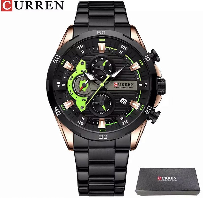 Relógio Curren 8402 Masculino Black Original - Relógios Curren