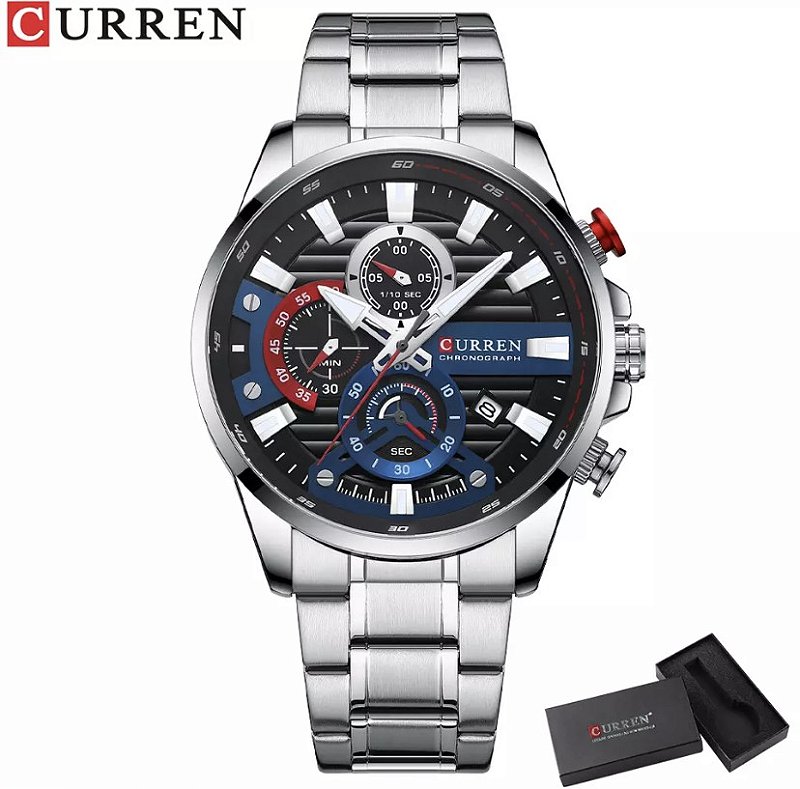 Relógio Curren 8415 Prata - Relógios Curren