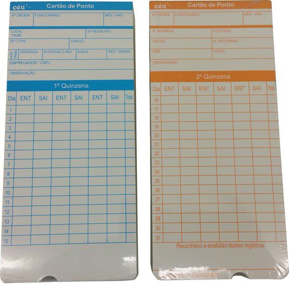 Cartão de ponto para relógio ponto cartográfico - MulticomMS - Brindes ...