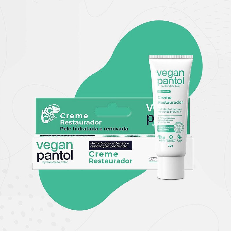 Creme Restaurador Vegano 30g Vegan pantol Kamaleão Color - Unicolourfull