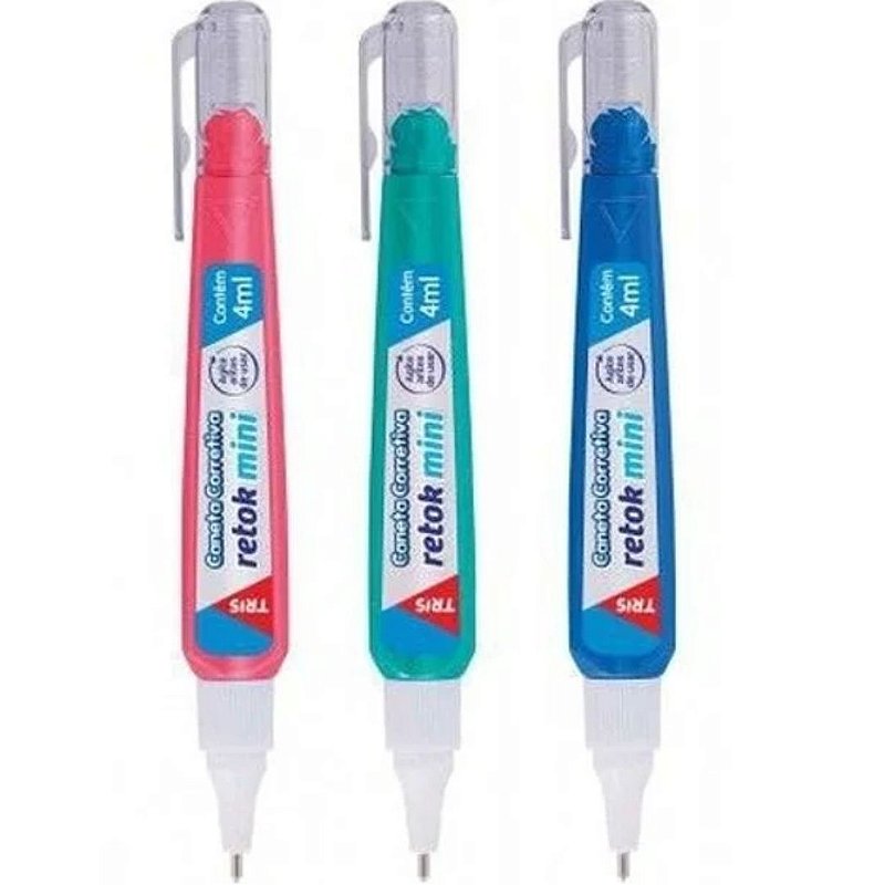 Corretivo em Caneta Retok Mini 4ml | Tris - Papelaria Judá - A sua ...