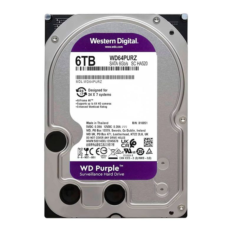 HD Western Digital WD Purple, 6TB, 3.5, 5400RPM, Sata III 6GB/s, Cache 256MB, WD64PURZ - Creacom ...