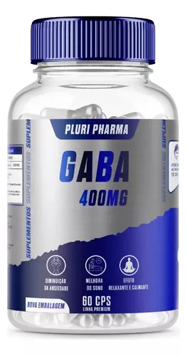 Gaba 400mg 60 Cápsulas - Pluri Pharma - HEAVY NUTRITION SUPLEMENTOS