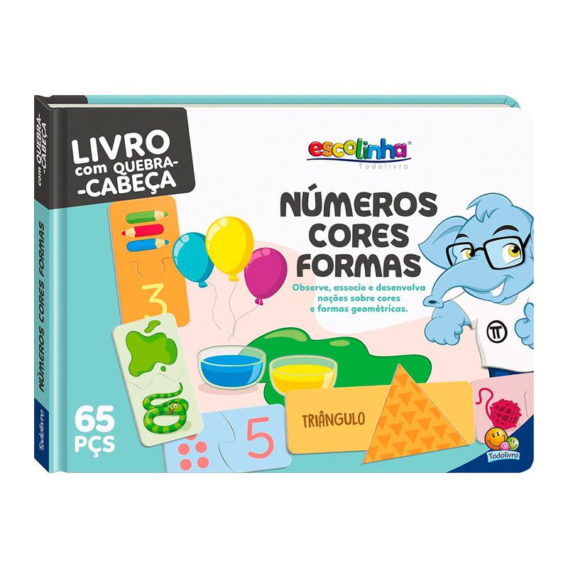 Livro com quebra-cabeça - Números, cores e formas - Editora Todolivro ...