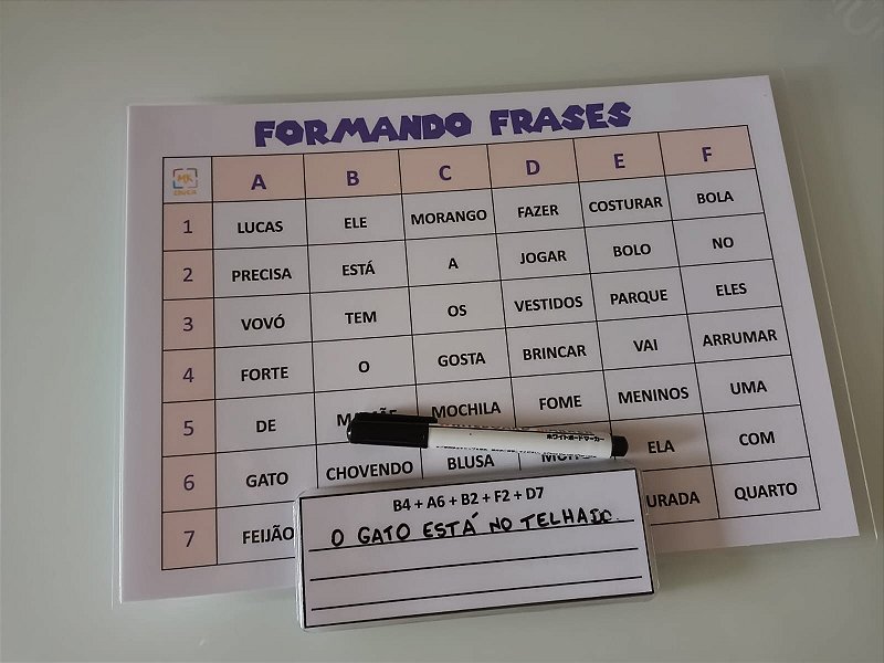 Formando frases com fichas - Mk Educa