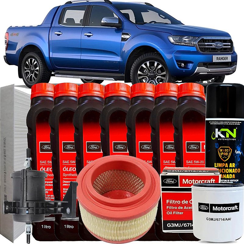 Kit Revisao Oleo 5w20 E Filtros Ford Ranger 2.5 Duratec Flex 2014/2019 ...