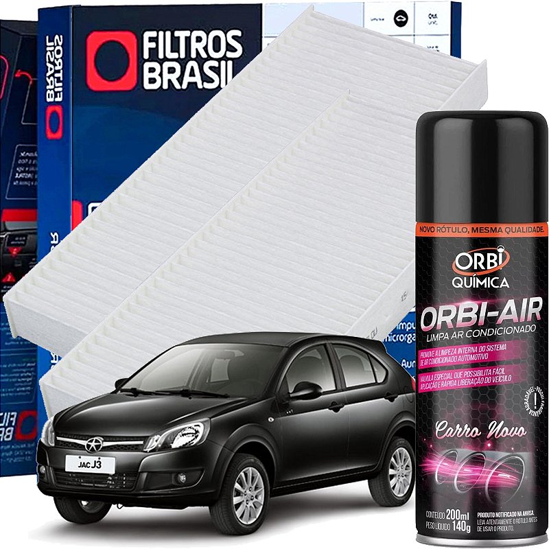 Kit Filtro De Cabine Do Ar Condicionado E Higienizador Para Jac J3 ...