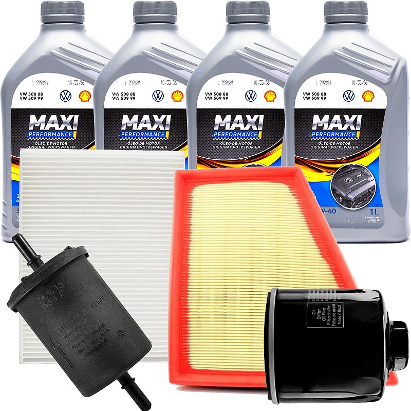 Kit Revisão Óleo 5W40 e Filtros para VW Gol, Voyage, Saveiro e Polo ...