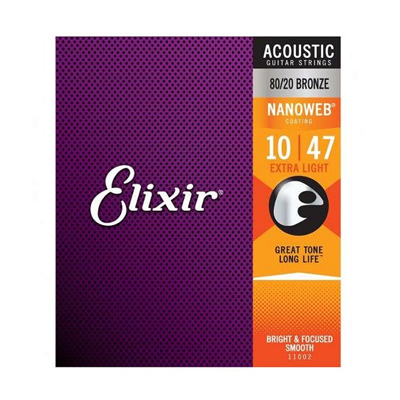 Encordoamento Violao 010 Elixir Extra Light 80 / 20 11002 - Guitar ...