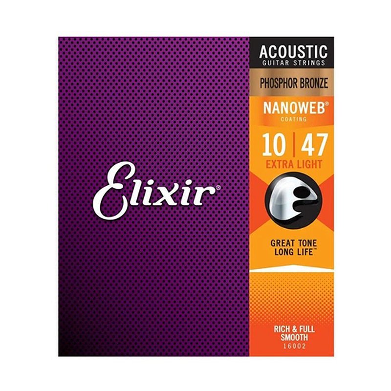 Encordoamento Violão 010 Elixir Extra Light Phosphor 16002 - Guitar ...