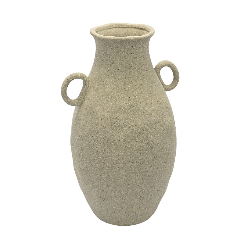 69034 - Vaso de Cerâmica Cinza Escuro G - Guia da Loja