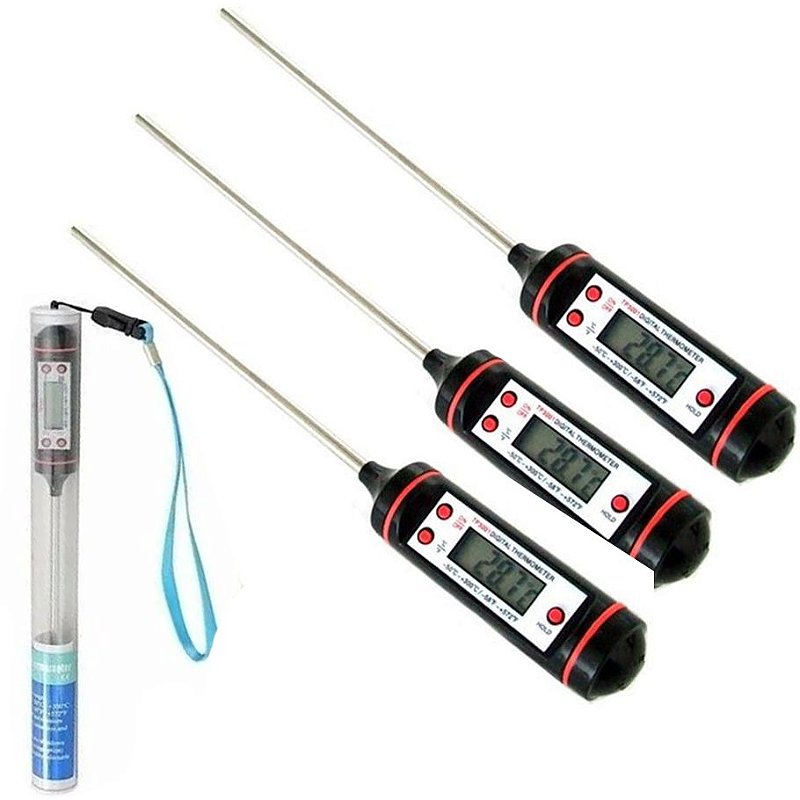 Kit com 3 Termometros Digital Espeto Para Alimentos E Culinario com ...
