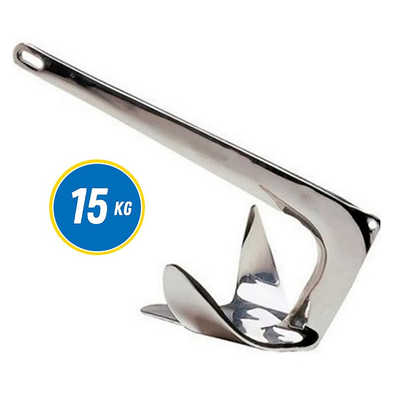 Âncora Bruce Inox 15Kg Aço 316 Polido Náutica Barcos e Lanchas ...