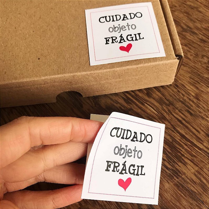 Adesivo Quadrado Cuidado objeto frágil - Papelaria Personalizada e ...