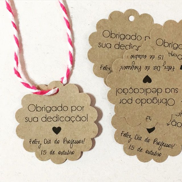 Tag Flor Kraft Feliz Dia do Professor com cordão - Papelaria ...
